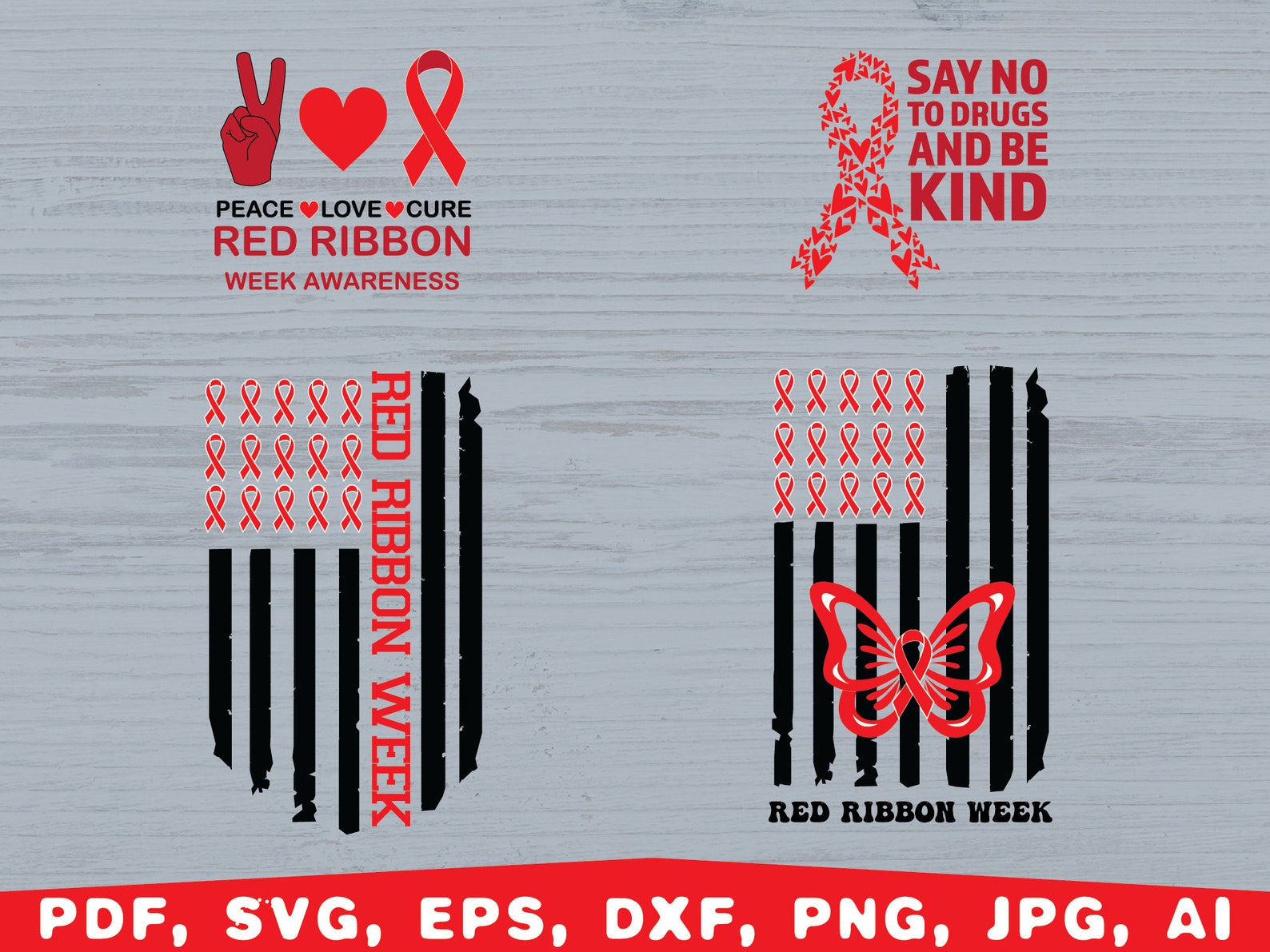 Red Ribbon Week Svg, No to Drugs SVG, Anti-drug Svg, Red Ribbon Svg ...
