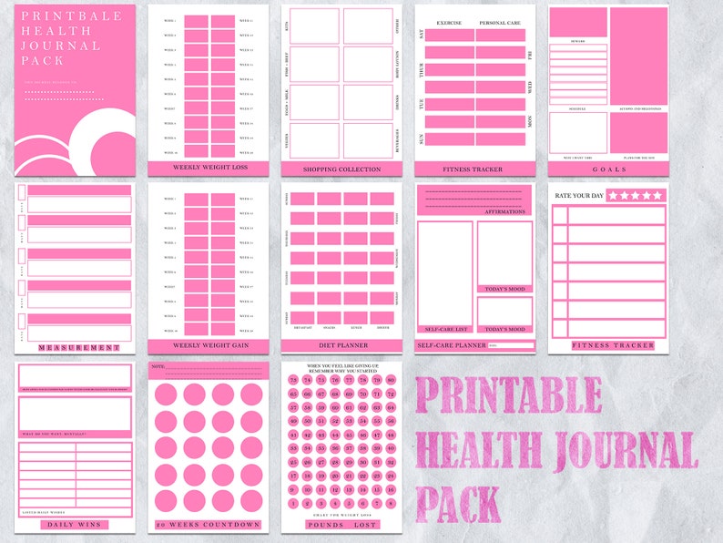 Printable Weekly Weight Loss Journal A4 PDF Digital Download - Etsy