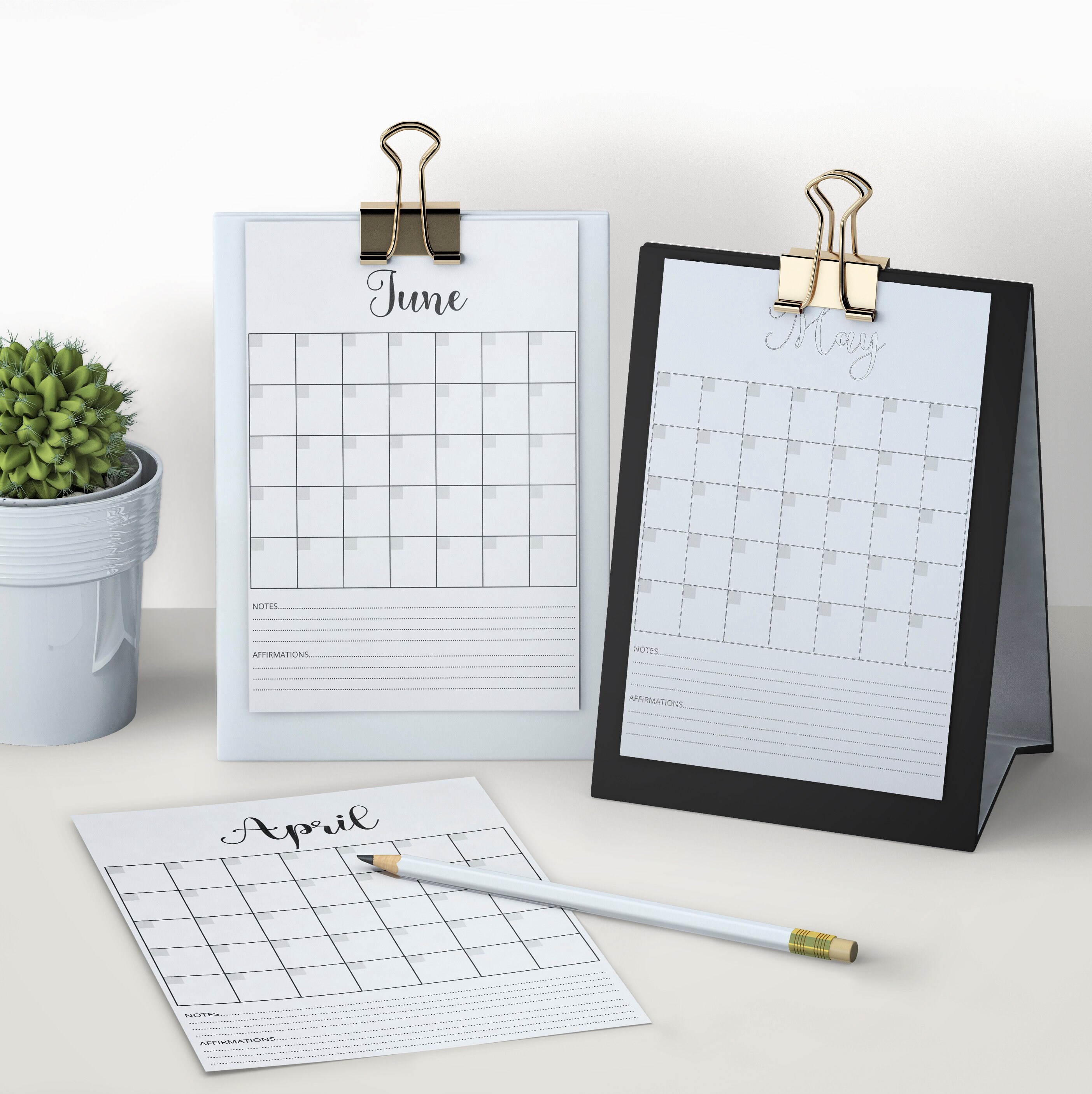 Printable, Digital Download Unique Undated Calendar, PDF A4 Size ...