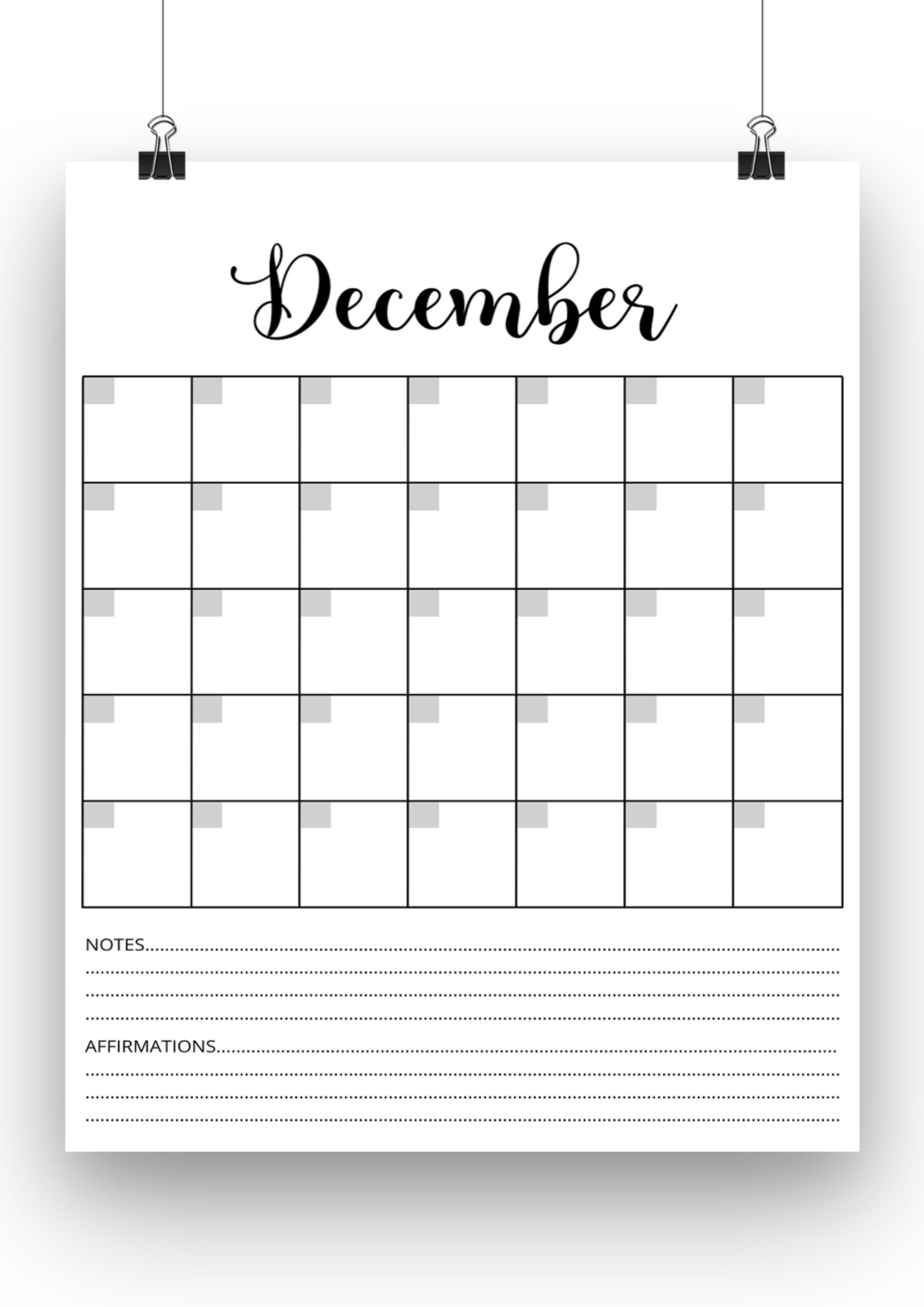 Printable, Digital Download Unique Undated Calendar, PDF A4 Size ...
