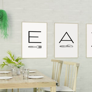 Printable, Digital Download EAT Wall Art, Dinning Digital Print ...