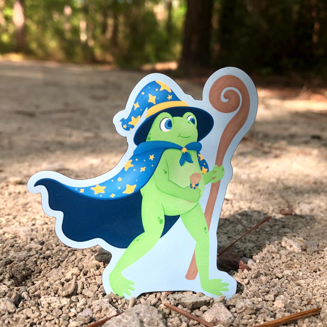 Magical Wizard Frog Vinyl Sticker by Earth Curious Art Co | Forest ...