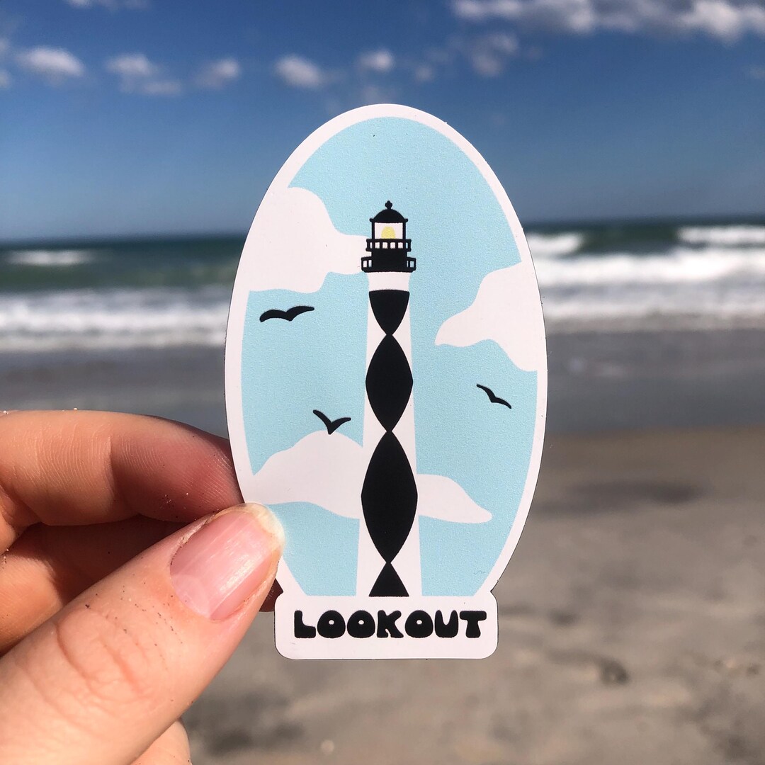 Cape Lookout Lighthouse Water Resistant Vinyl Sticker by Earth Curious ...