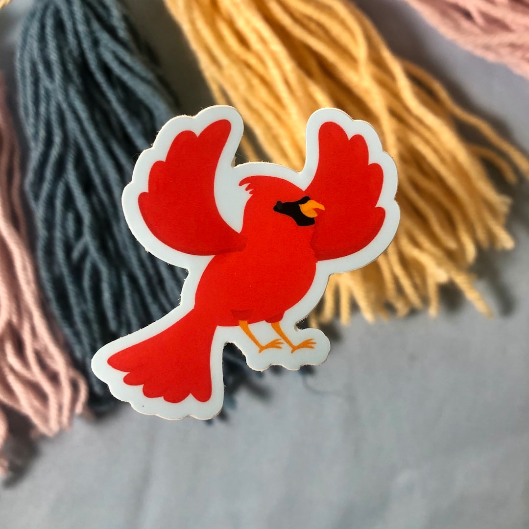 Flying Cardinal Vinyl Sticker by Earth Curious Art Co | Red Bird State ...
