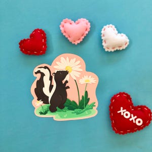 Skunk Smelling Daisies Vinyl Sticker by Earth Curious Art Co | Spring ...