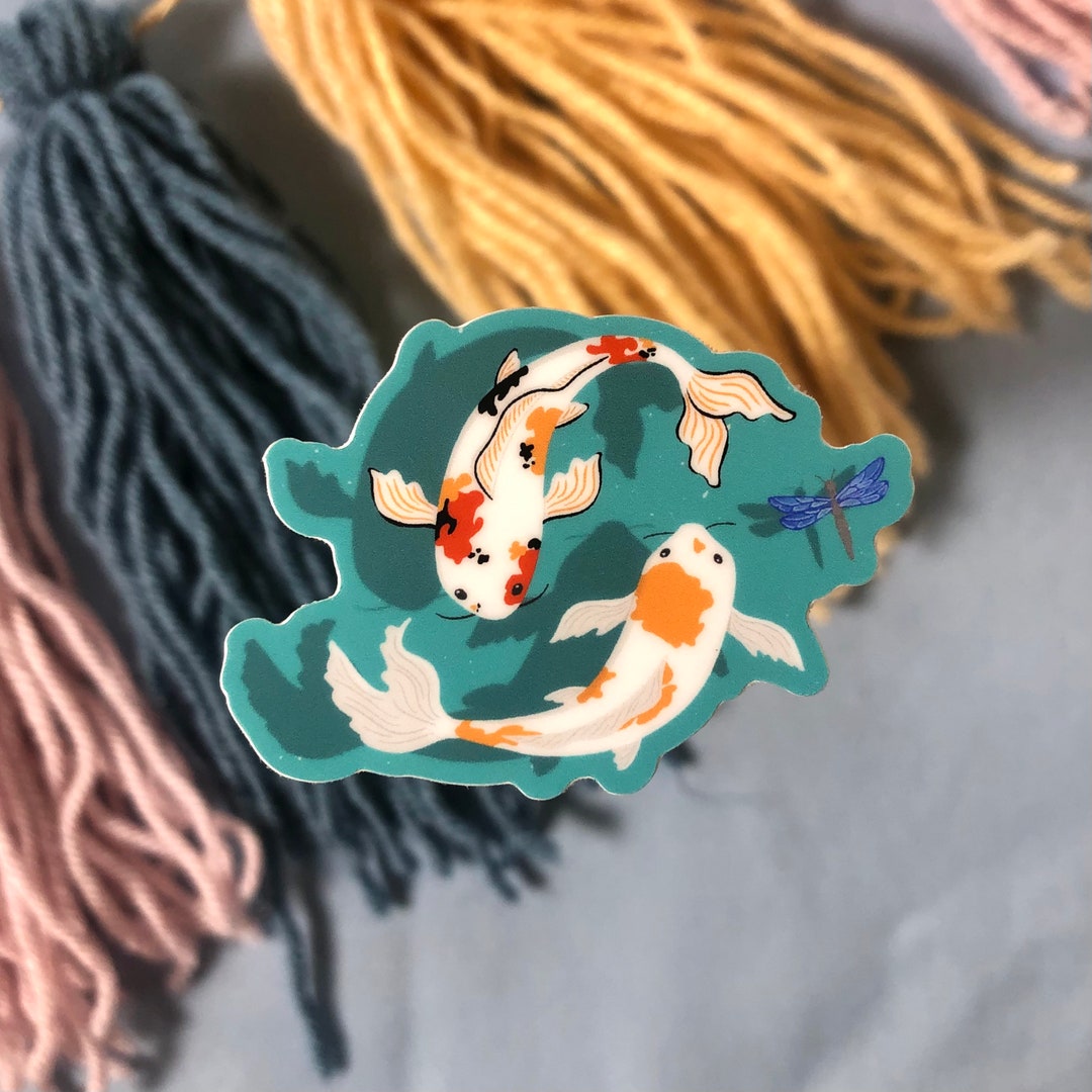 Koi Fish Vinyl Sticker by Earth Curious Art Co | Zen Calming Animal ...