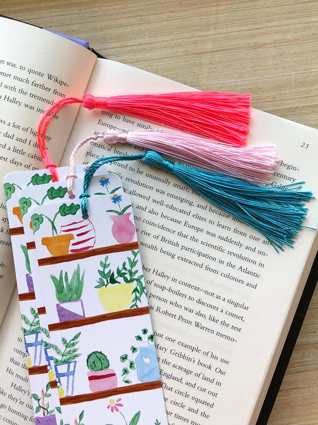 Watercolor Plant Shelves Bookmark by Earth Curious Art Co | Gift for ...