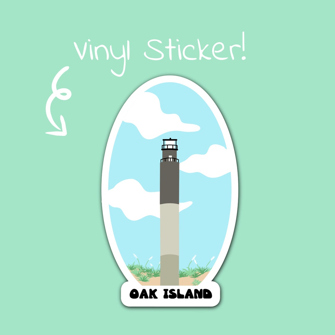 Oak Island Lighthouse Water Resistant Vinyl Sticker by Earth Curious ...