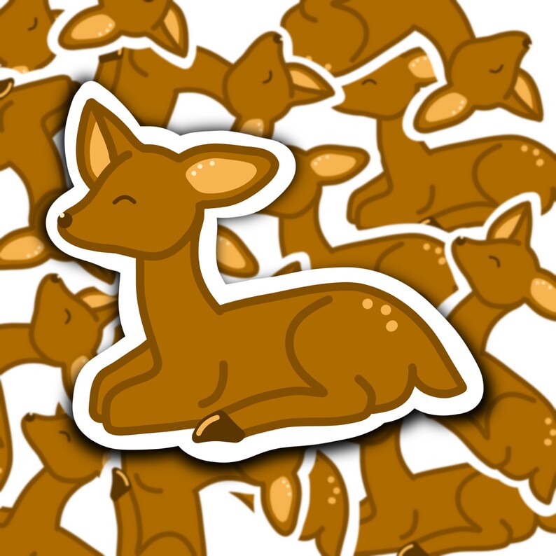 Spotted Fawn Vinyl Sticker by Earth Curious Art Co Kawaii - Etsy