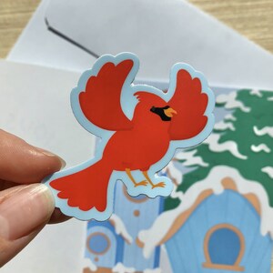 Flying Cardinal Vinyl Sticker by Earth Curious Art Co | Red Bird State ...