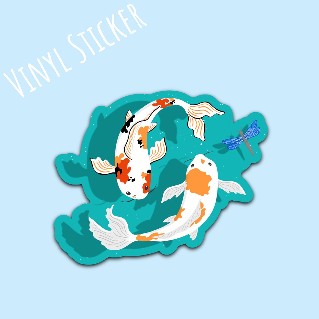 Koi Fish Vinyl Sticker by Earth Curious Art Co Zen Calming - Etsy