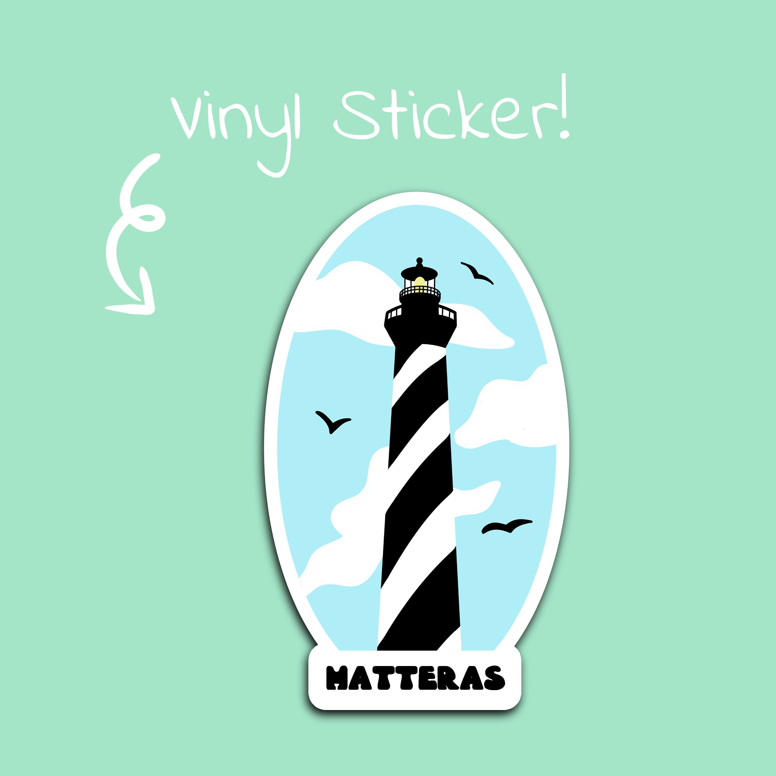 Cape Hatteras Lighthouse Water Resistant Vinyl Sticker by Earth Curious ...