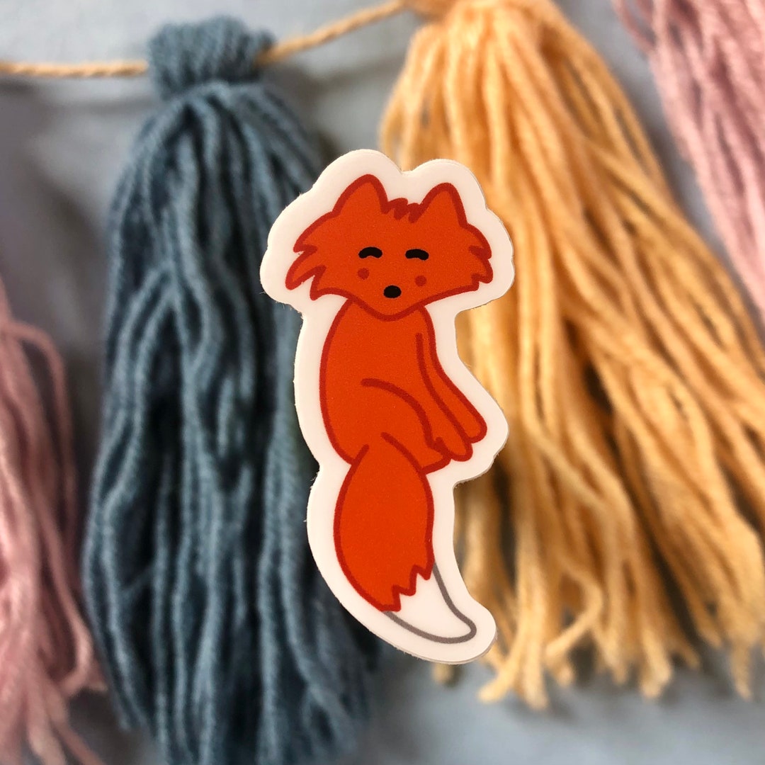 Cute Red Fox Vinyl Sticker for Water Bottles, Hydroflasks, Laptop by ...
