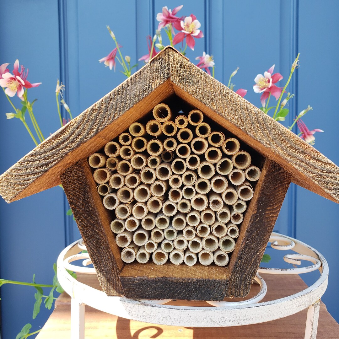 Cedar Bee House for Native Mason and Leafcutter Bees - Handmade in the ...