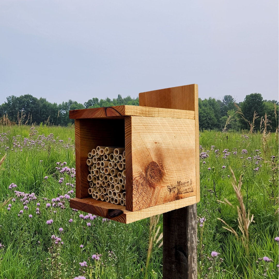 Handmade Bee House for Native Mason and Leafcutter Bees - Made in the ...