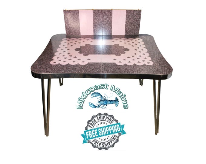 1955 Vintage "spartan Chrome Furniture" Dining Table With Leaf ~ Pink ...