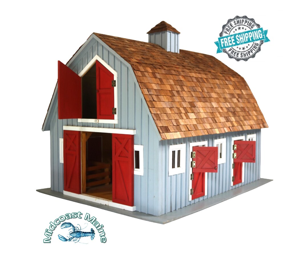 1996 Vintage Hand-made Large Wooden Barn / Horse Stable With Rotating ...