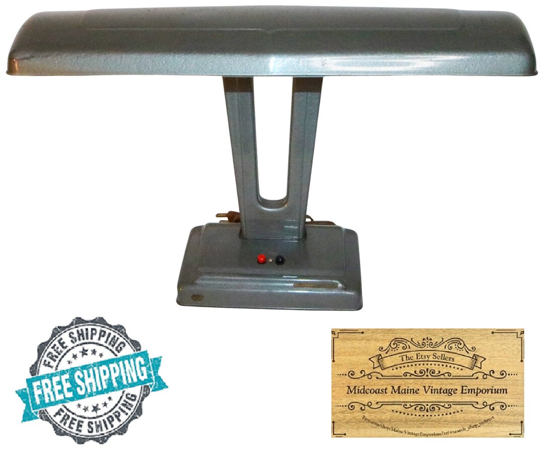 Mid-century Vintage Custom Special Industrial Metallic Gray Florescent ...