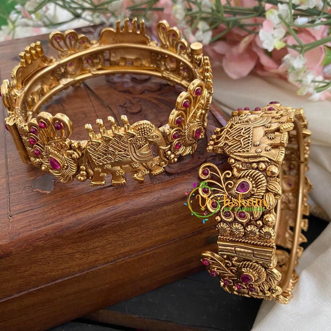 Antique Temple Bangles-bridal Bangles-screw Type-kada Bangle-openable ...