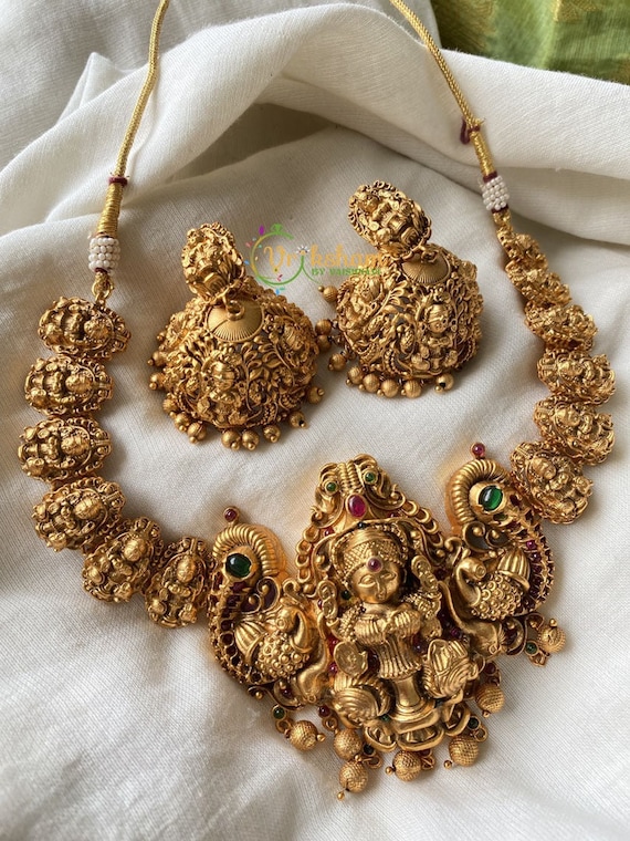 Exclusive Premium Nakshi Choker choker Set necklace Set short Necklace wedding Jewelry temple Jewelry bridal Jewelry gift for Her Etsy