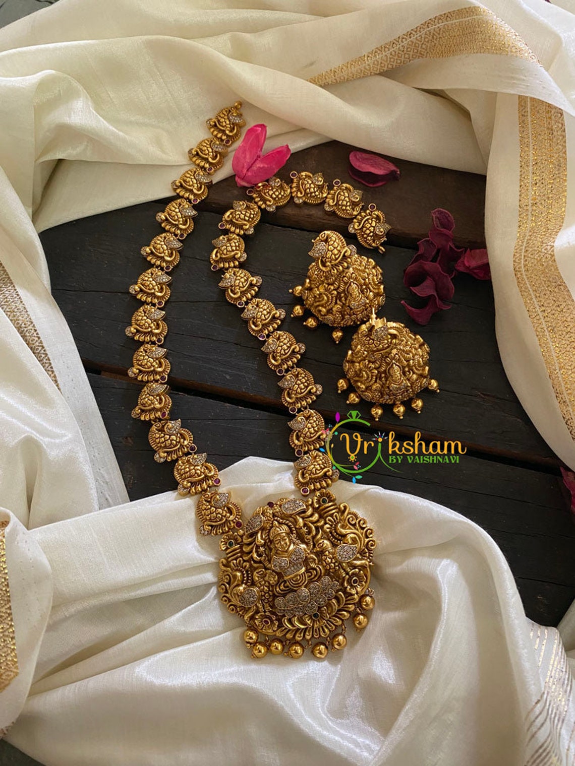 Premium Exquisite AD Stone Lakshmi Necklace Set-jewelry Set-bridal ...
