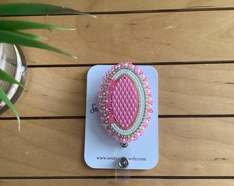 Handmade Beaded ID Badge Reel - Etsy