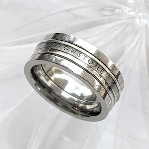 Spinner Coin Ring, Yellowstone National Park SILVER Quarter Coin in a ...