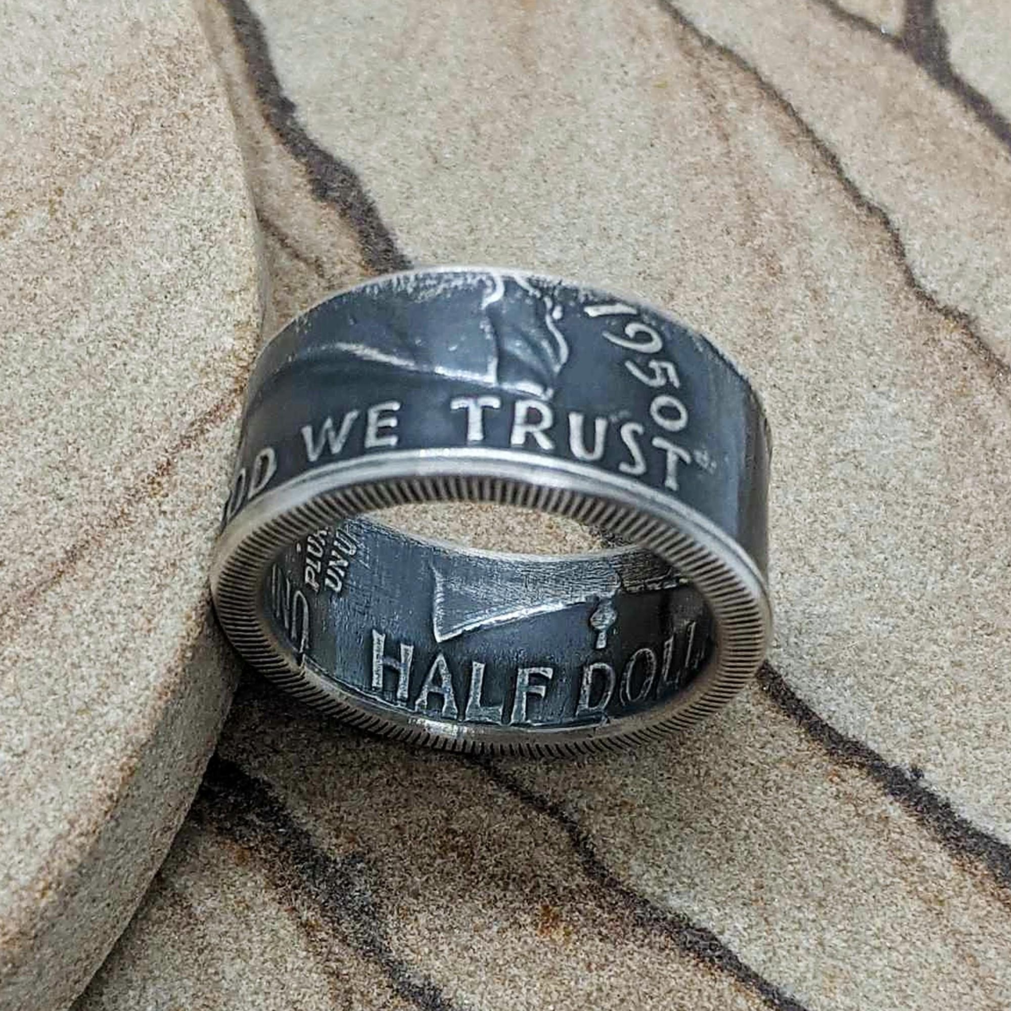 1950 Ben Franklin Silver Half Dollar Coin Ring: 76th Birthday Gift - Etsy