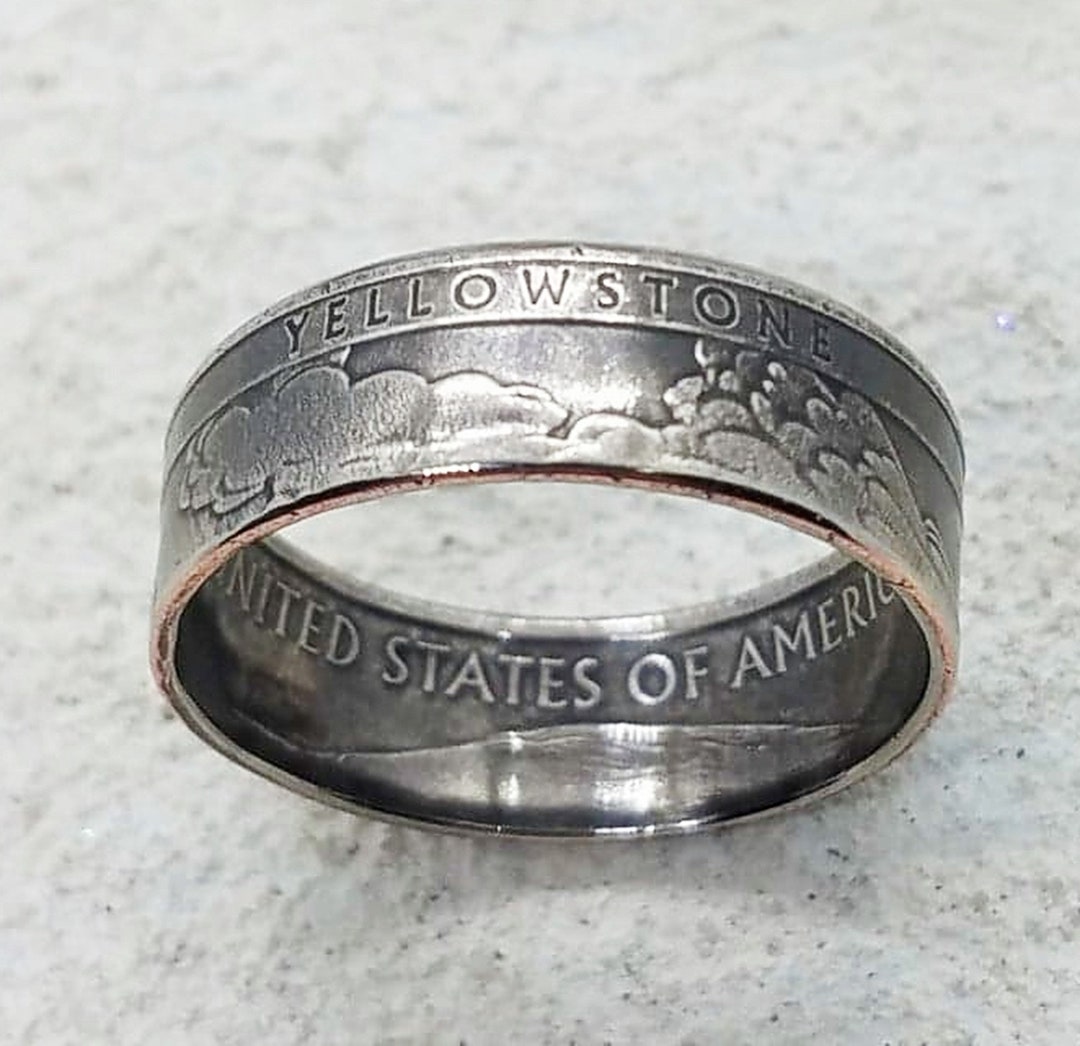 Coin Ring - Yellowstone National Park Quarter - Honeymoon, Vacation ...