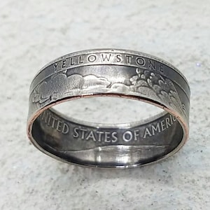 Coin Ring - Yellowstone National Park Quarter - Honeymoon, Vacation ...