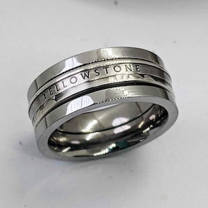 Spinner Coin Ring, Yellowstone National Park SILVER Quarter Coin in a ...
