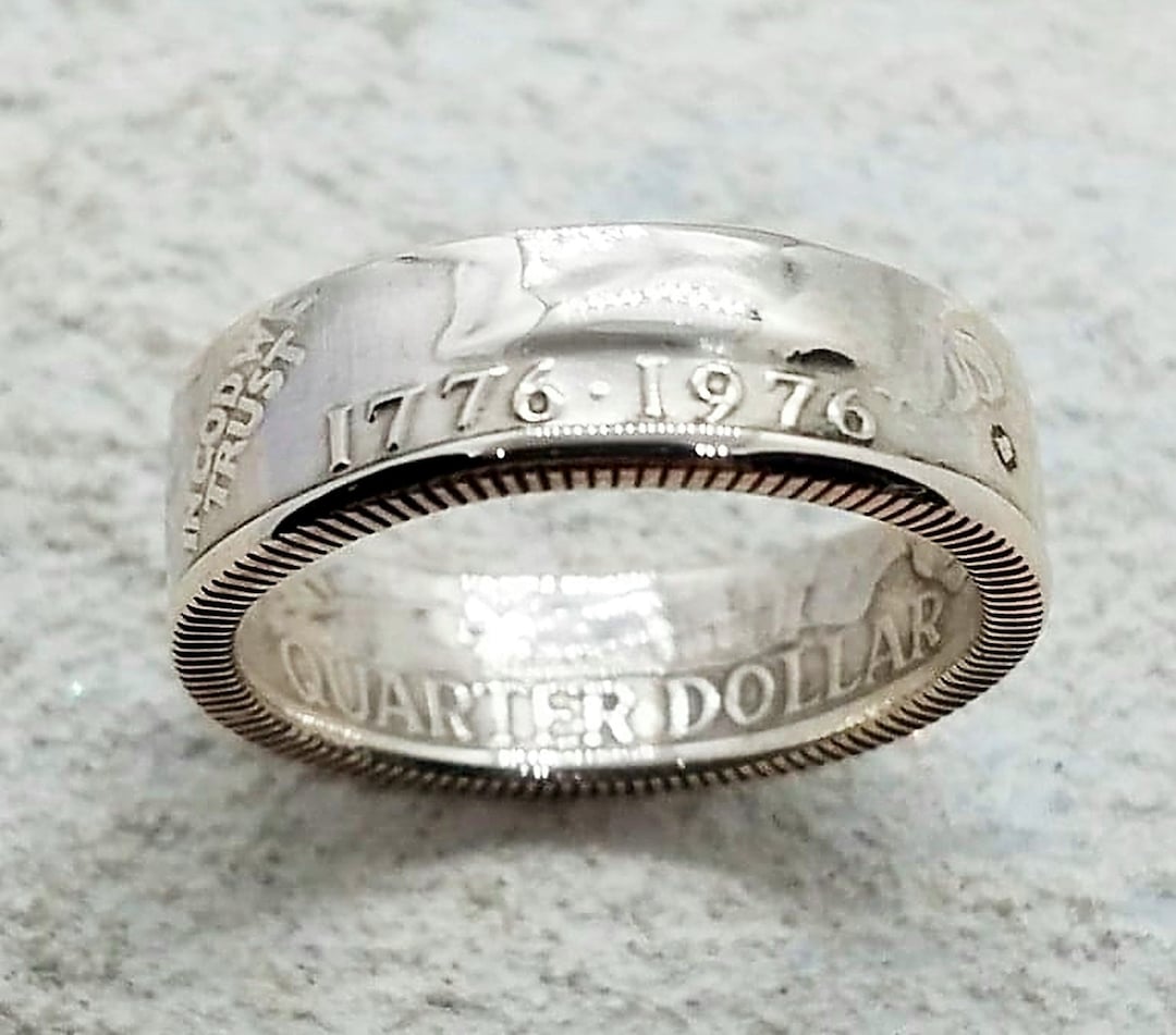 Unique Silver Quarter Ring - Bicentennial 1776-1976 Treasure - Etsy