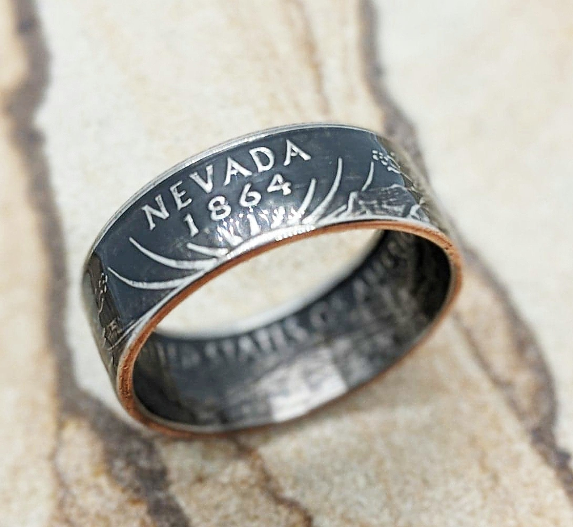 Coin Ring nevada State Quarter Coin Honeymoon Vacation - Etsy