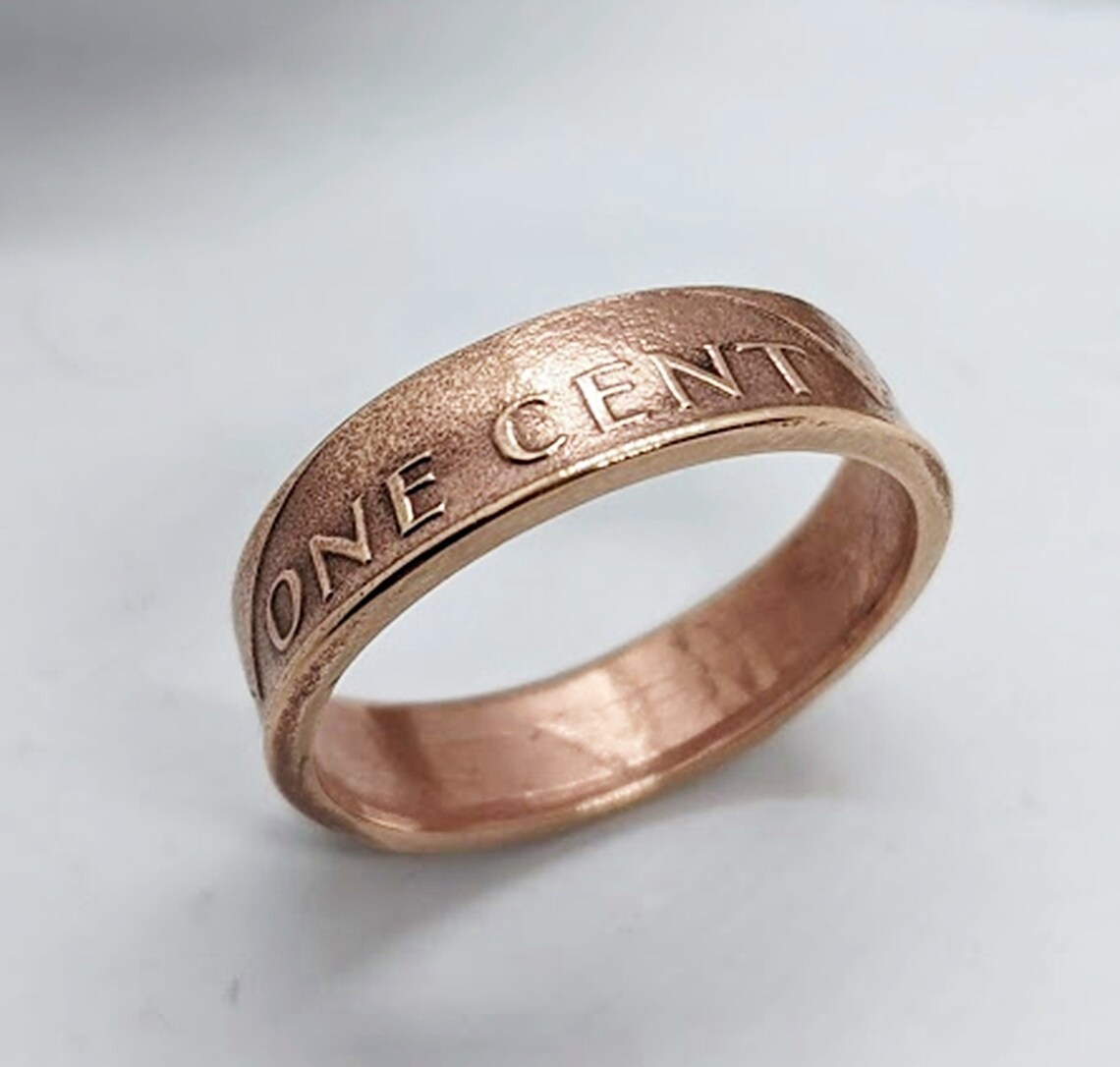 USA Penny Coin Ring Coin Jewelry Powder Coated Finish | Etsy
