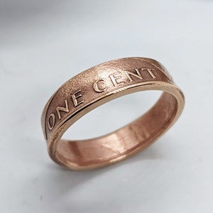 USA Penny Coin Ring, Coin Jewelry, Powder Coated Finish - Etsy