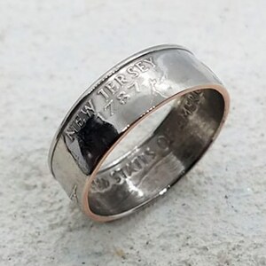 Coin Ring new Jersey State Coin Honeymoon, Vacation, Anniversary Gift ...