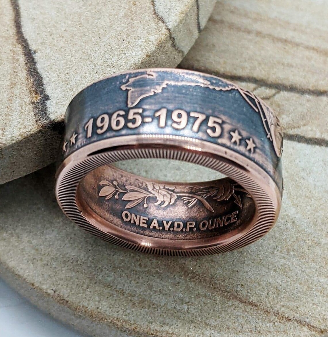 Handcrafted Vietnam Veterans Coin Ring - Unique Tribute to American ...