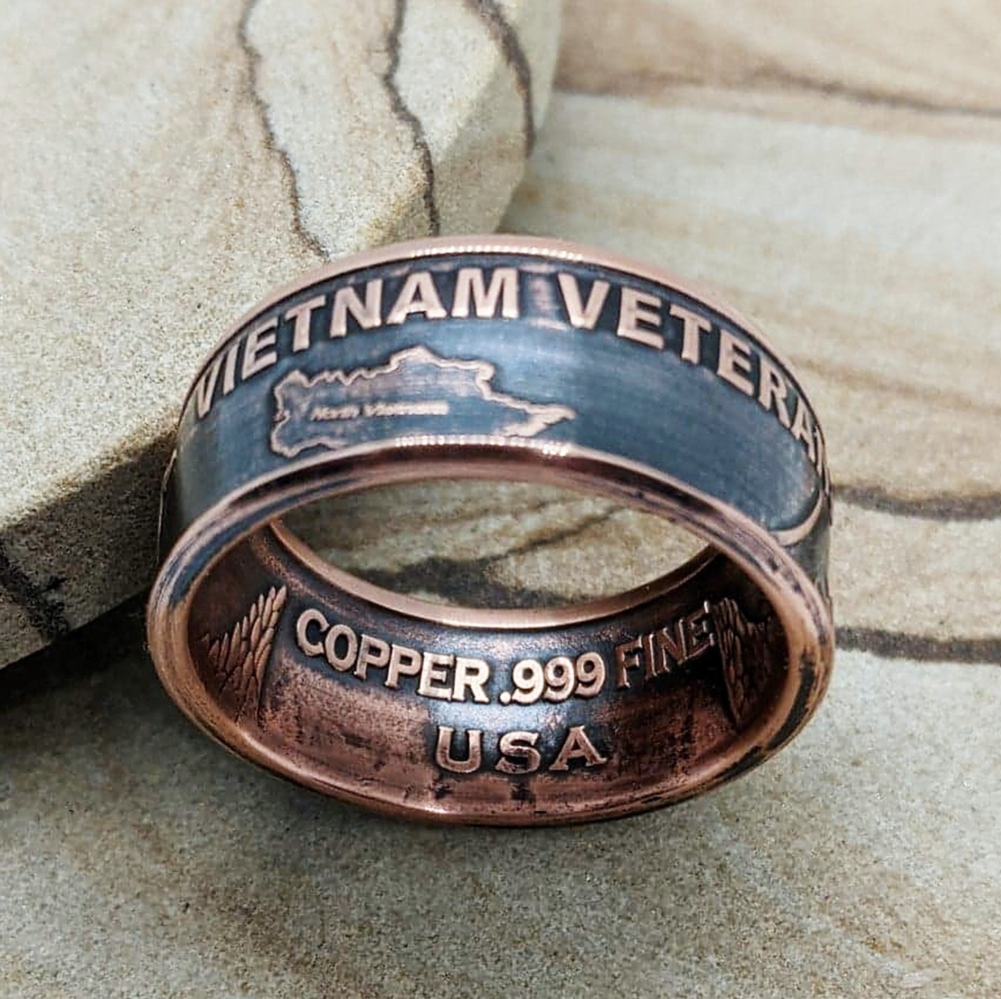 Handcrafted Vietnam Veterans Coin Ring - Unique Tribute to American ...