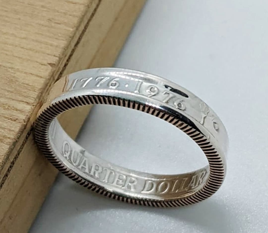 Women's Ring, Stacking Coin Ring -silver Bicentennial Quarter, Coated ...