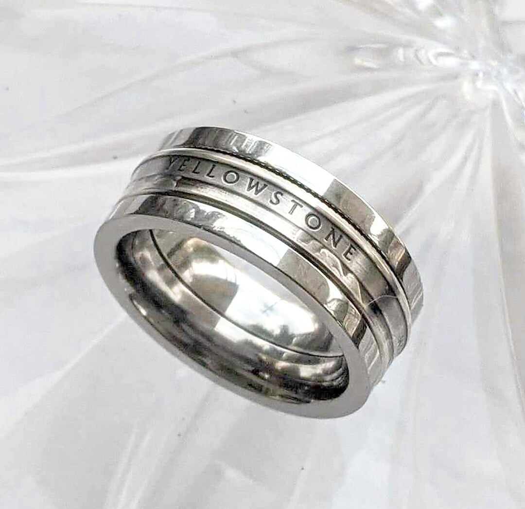 Spinner Coin Ring, Yellowstone National Park SILVER Quarter Coin in a ...