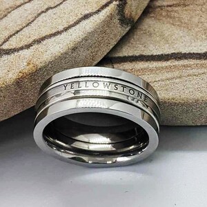 Spinner Coin Ring, Yellowstone National Park SILVER Quarter Coin in a ...