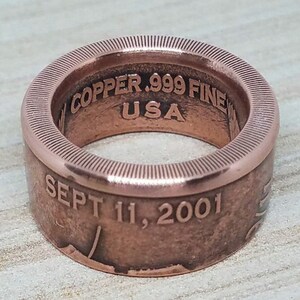 Never Forget: Sept 11, 2001 Copper Coin Ring - Commemorate the Legacy ...