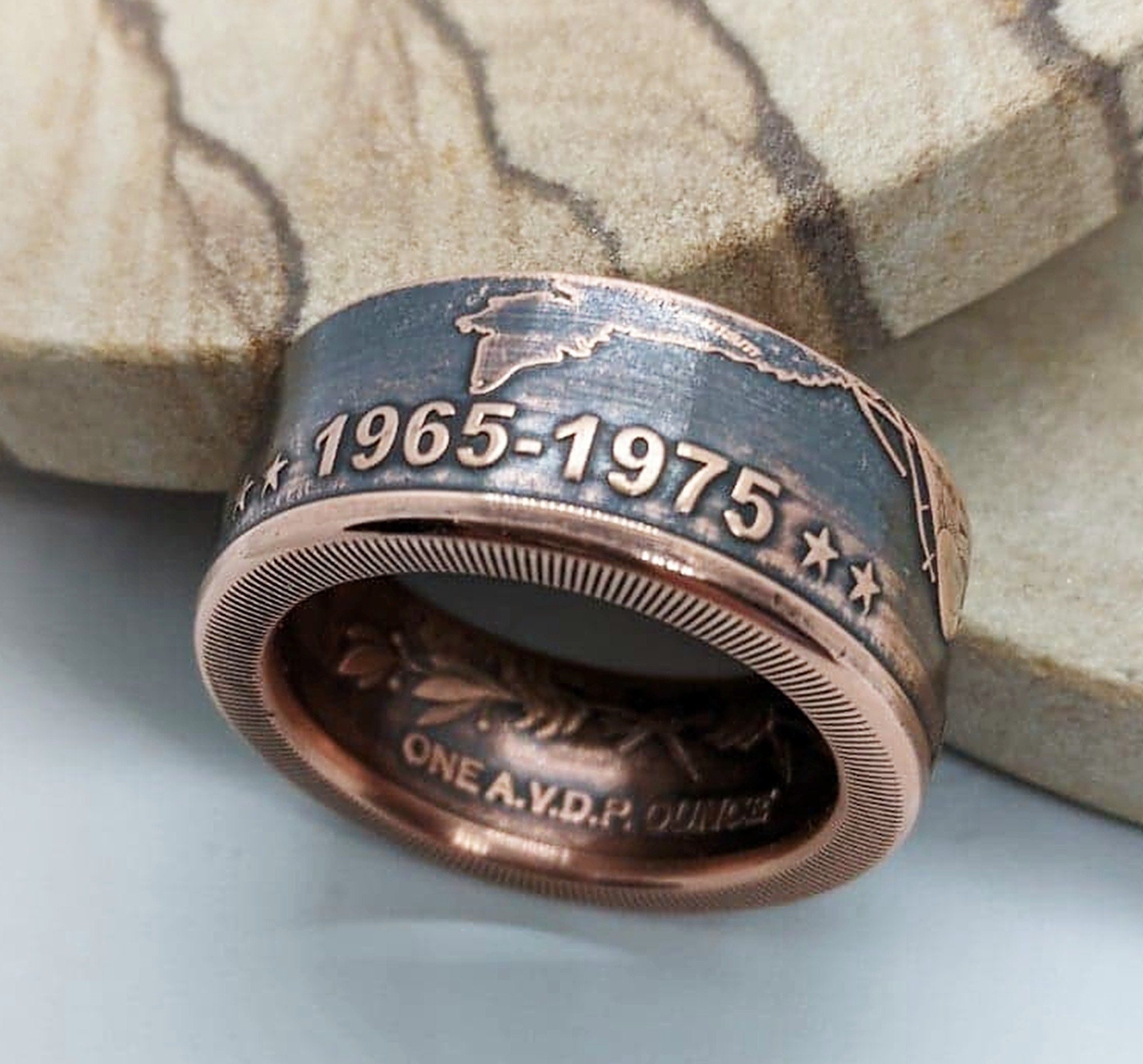 Handcrafted Vietnam Veterans Coin Ring - Unique Tribute to American ...