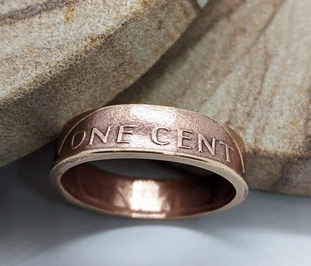 USA Penny Coin Ring, Coin Jewelry, Powder Coated Finish - Etsy