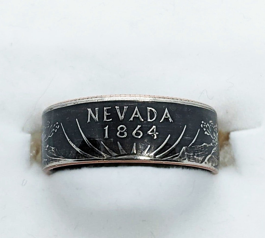 Coin Ring nevada State Quarter Coin Honeymoon, Vacation, Anniversary ...