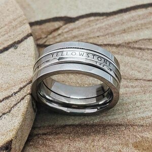 Spinner Coin Ring, Yellowstone National Park SILVER Quarter Coin in a ...