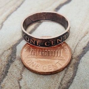 USA Penny Coin Ring, Coin Jewelry, Powder Coated Finish - Etsy