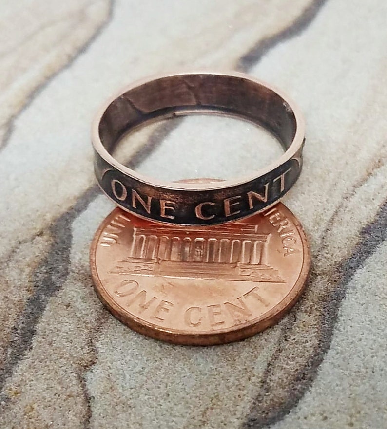 USA Penny Coin Ring Coin Jewelry Powder Coated Finish | Etsy
