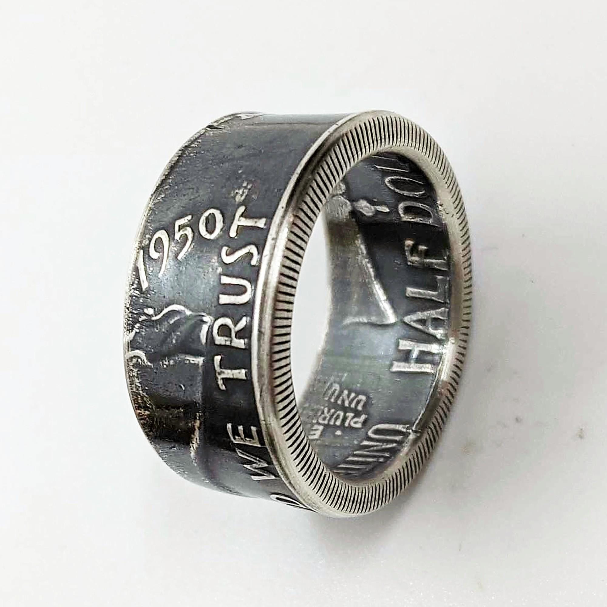 1950 Ben Franklin Silver Half Dollar Coin Ring: 76th Birthday Gift - Etsy