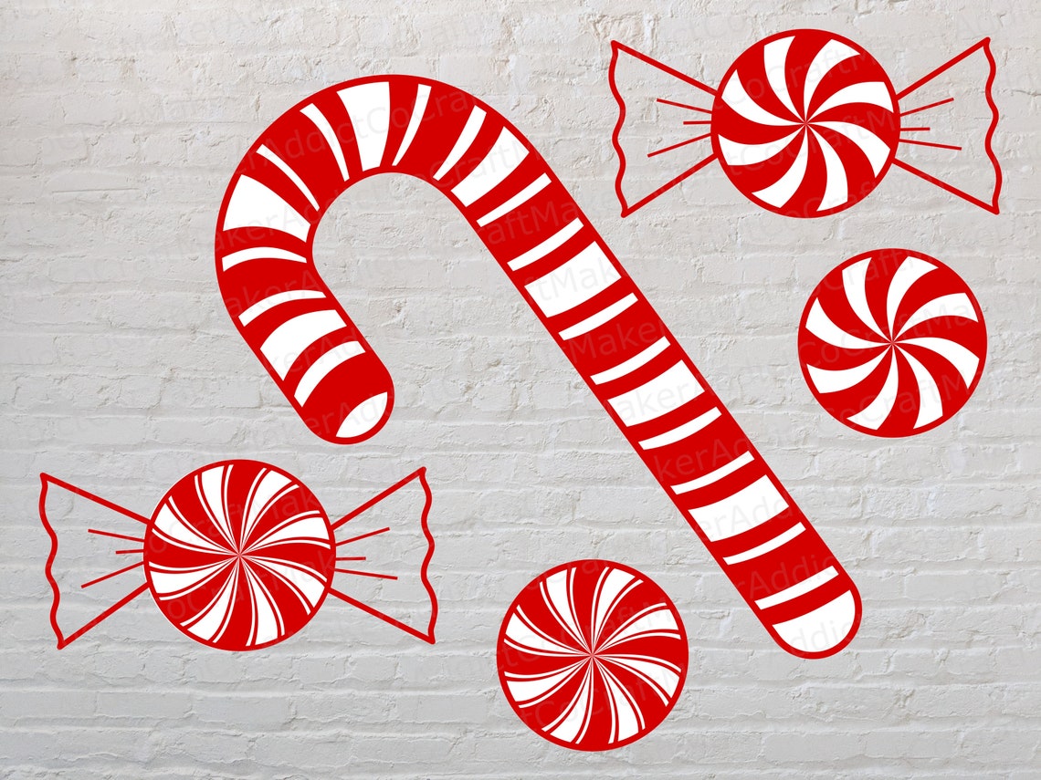 Candy Cane SVG PNG PDF Dxf Cut Files Cricut - Etsy